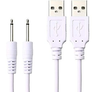 2 Pack Wand Charger Replacement DC Charging Cable Set Compatible with lovesense,Compatible with Tracys dog,Tracy's Dogg Beauty Instrument USB Charger Cords 2.5mm Wand Vibrating Massager Charger