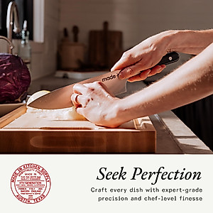 Made In Cookware - 8" Chef Knife - Crafted in France - Full Tang With Truffle Black Handle