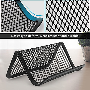 WWW Metal Business Card Holder for Desk,6 Pack Desktop Name Card Organizer Business Card Display Holders,Premium Card Holder for Office-Black