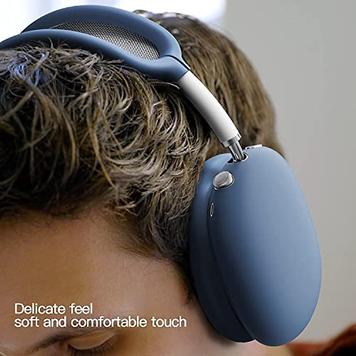 3 in 1 Silicone Case Cover Compatible with Apple Airpods Max Headphones, Anti-Scratch Ear Pad Case Cover Ear Cups Cover and Headband Cover Compatible with Apple Airpod Max (Midnight Blue)