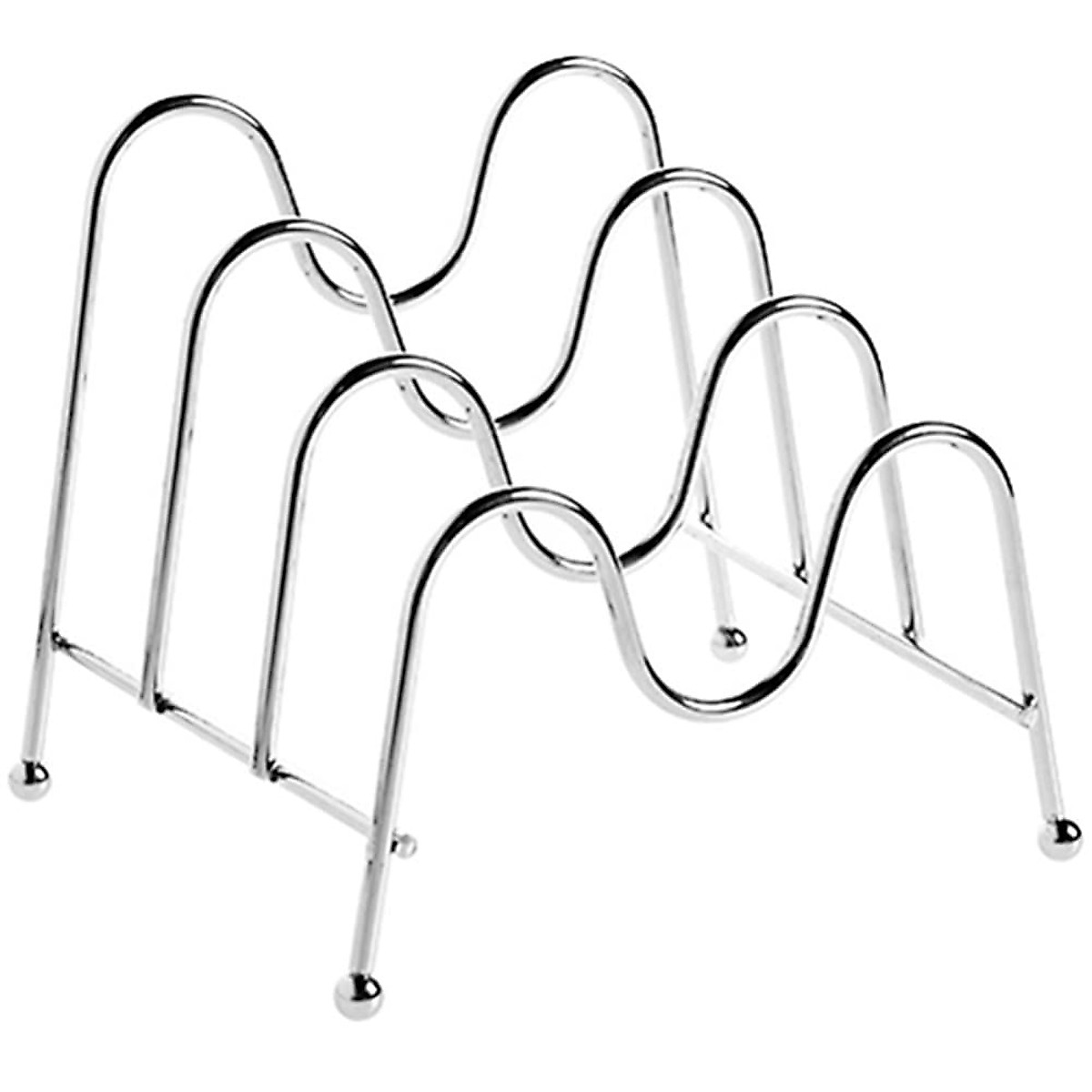 Cabilock Pot Lid Holder Stainless Steel Cutting Board Organizer Rack Pan Lid Organizer Pan Wok Storage Rack Cabinet Pantry Countertop Stand Holder for Plates Lid