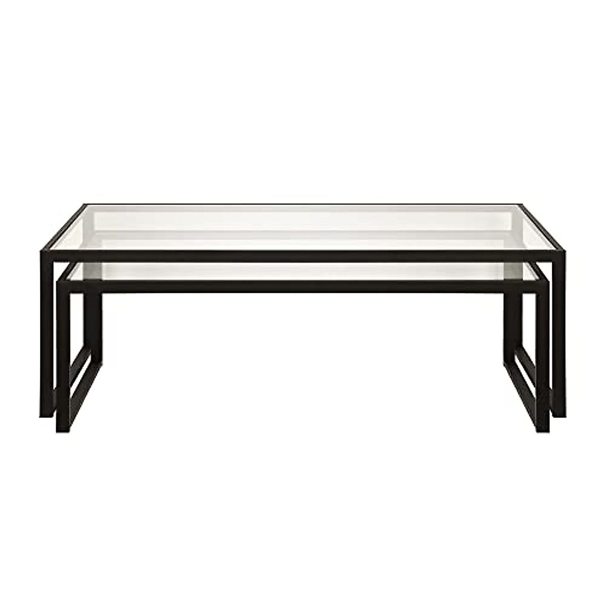 Henn&Hart Rectangular Nested Coffee Table in Blackened Bronze, Modern coffee tables for living room, studio apartment essentials
