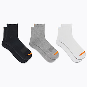 Merrell Adult's Cushioned Cotton Socks-3 Pair Pack-Unisex Breathable Mesh Comfort Zones, Ankle-Black/White/Gray, S/M (Men's 5-8.5 / Women's 5-9.5)