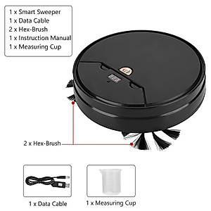 Zerodis Robot Vacuum and Mop Combo, Smart Robotic Sweeping Cleaner Slim Mopping Robot Vacuum Cleanning Tool for Home Office Hard Floor Pet Hair Carpet