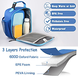 CaCTOUR Lunch Box Kids,Premium Insulated Lunch Bag for Girls Boys,Soft Bag Mini Cooler Back to School Thermal Reusable Lunch Bag for Work School Picnic (Blue)