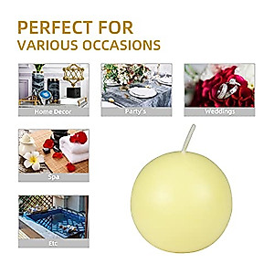 Zest Candle 6-Piece Ball Candles, 3-Inch, Ivory