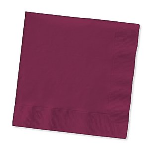 Creative Converting Burgundy Red Beverage Paper Napkins, DAA