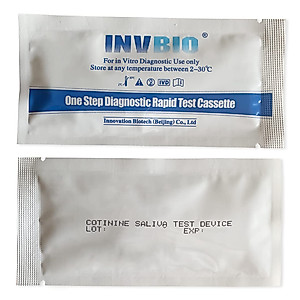 5 Ct-INVBIO Cotinine Saliva Test Kit at Home, Single Panel Oral COT Test, Cut-Off Level at 50 ng/mL, Highly Sensitive and Accurate