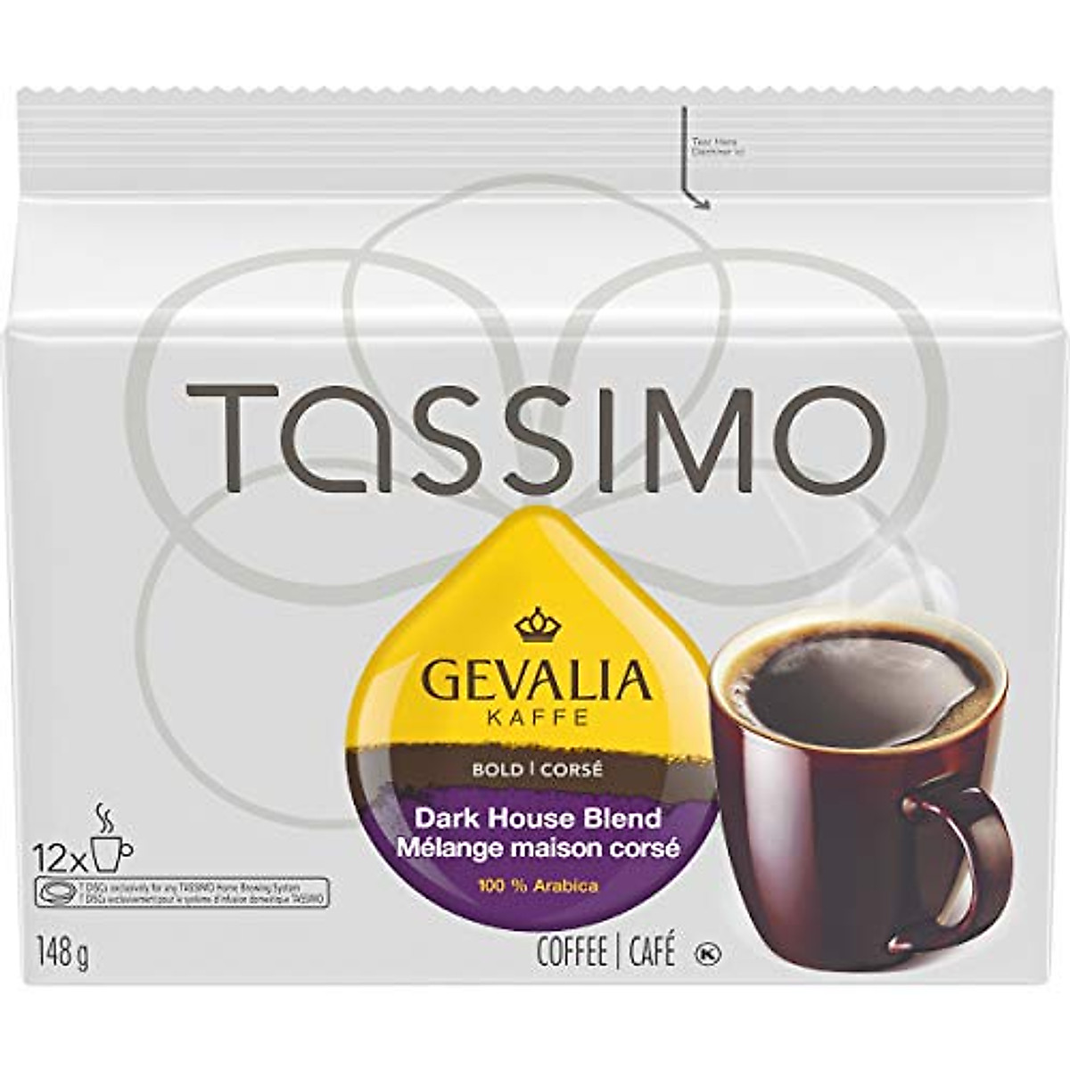 Gevalia 12 T Discs -Bold Dark House Blend (148g / 5.22oz) Made in Canada