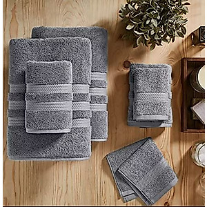Member Mark 100% Cotton Hotel Premier Collection Luxury Bath Towel Bundle (Assorted Colors) (Grey, Bundle)