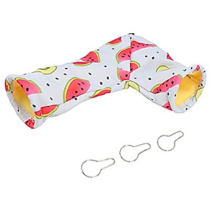Hamster Tunnel Bed,Funny Hamster Corner Hideaway Tunnel Fruit Pattern Small Pet Tunnel Toy for Ferret Rat Chinchillas Hammock Sleeper Cage Accessories