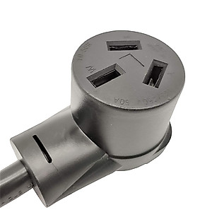 Parkworld 61711 Adapter Cord Dryer 3 Prong Plug 10-30P to 10-50R Electric Stove Receptacle, NEMA 10-30 Dryer Male to NEMA 10-50R Electrical Stove Female, 30A, 250V 1FT