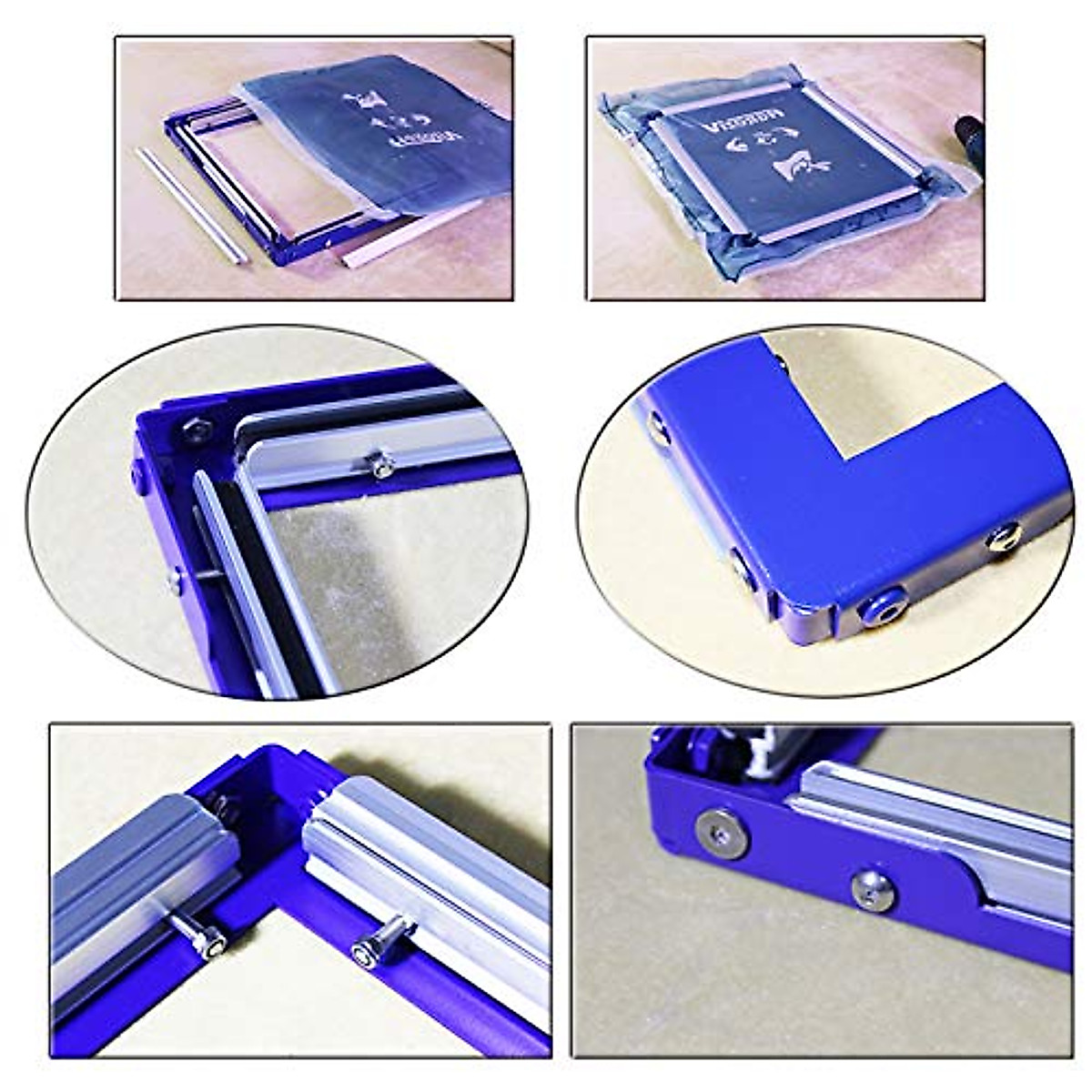 TECHTONGDA 16x20 Inch Screen Frame Mesh Silk Screen Printing Mesh Stretching Frame Glue Free Stretch Screen Frame