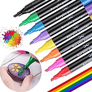Mr. Pen- Acrylic Paint Marker Pens, 8 Colors, Acrylic Paint Pens for Rocks Painting, Glass, Wood, Ceramic, Fabric, Canvas, Mugs, Scrapbooking, Rock Painting Pens, Rock Art, Glass Painting Supplies