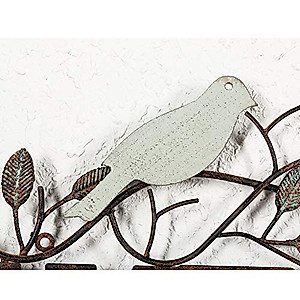 Retrome Birds on Branch Welcome Sign Metal Wall Art, 26.5" x 11"