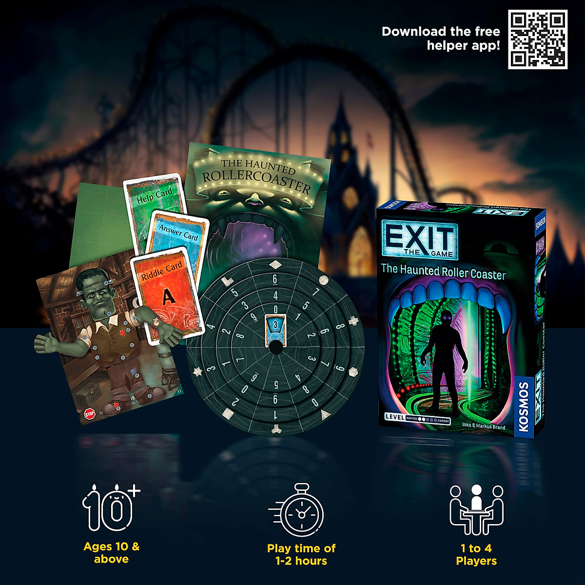 Exit: The Haunted Roller Coaster | Exit: The Game - A Kosmos Game from Thames & Kosmos | Family-Friendly, Card-Based at-Home Escape Room Experience for 1 to 4 Players, Ages 10+
