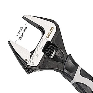 DELIXI Adjustable Wrench 6 inch, Small Wrench, Thin Stubby Spanner, 1.3 inch Wide Opening, Multi-function Pocket Wrenches for Repair, Decoration