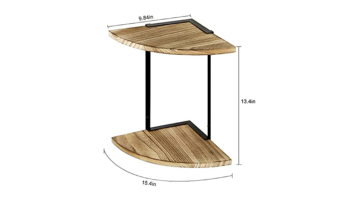 NEX Corner Floating Shelves - Stylish Twin Tier Display