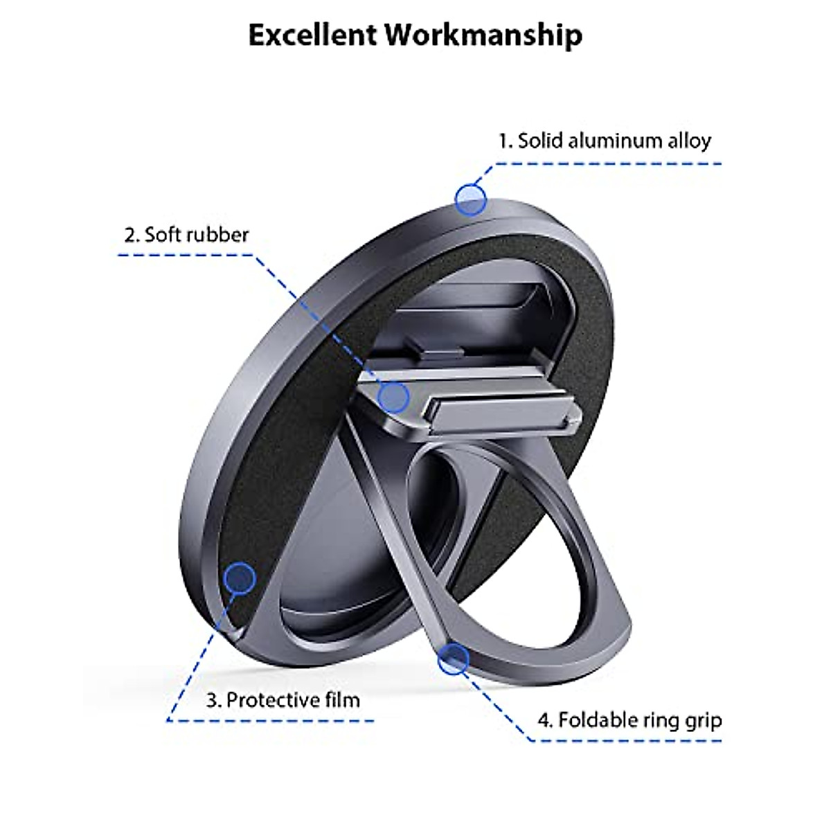 Stouchi Aluminum Mag-Safe Continuity Camera Mount, Upgraded iPhone Webcam Mount for Mac Notebooks OS Ventura Compatible with iOS 16 iPhone 12 13 14 Series