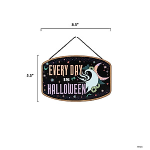 Disney The Nightmare Before Christmas Every Day is Halloween Hanging Wood Wall Decor - Fun Zero Sign for Home Decorating