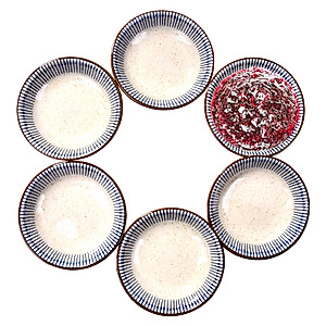 LMRLCS Ceramic Soy Dish Set of 6, 3.9 Inch Japanese Sauce Dish Serving Sushi Dipping Sauce Dish Sauce Cups Sushi Dish for Dipping