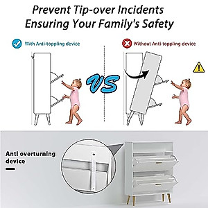 NOVAMAISON Shoe Cabinet for Entryway, Narrow Shoe Storage Cabinet with 2 Flip Doors and Shelf, Freestanding Shoe Organizer for Hallway, Bedroom, Apartment, White