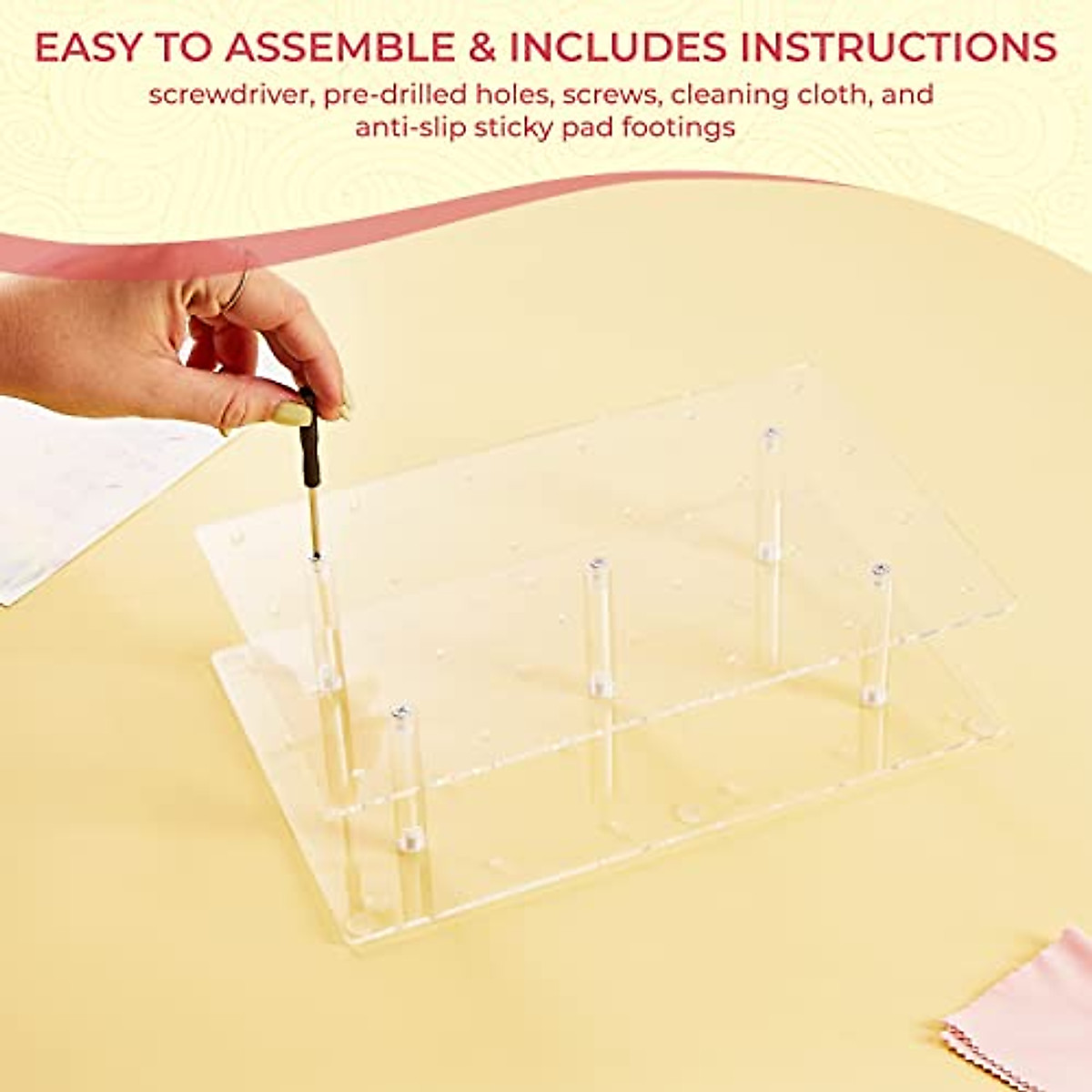 Cal's Cake Pops Premium 24 Hole (2 Dozen) Large Cake Pop Display Stand | Wider Spacing & Holes | Extra Support for 6'' OR 8'' Cake Pop Sticks, Clear