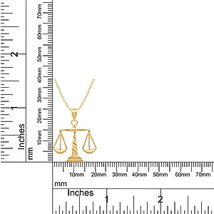 AFFY 14K Yellow Gold Over 925 Sterling Silver Scales of Justice Pendant Necklace