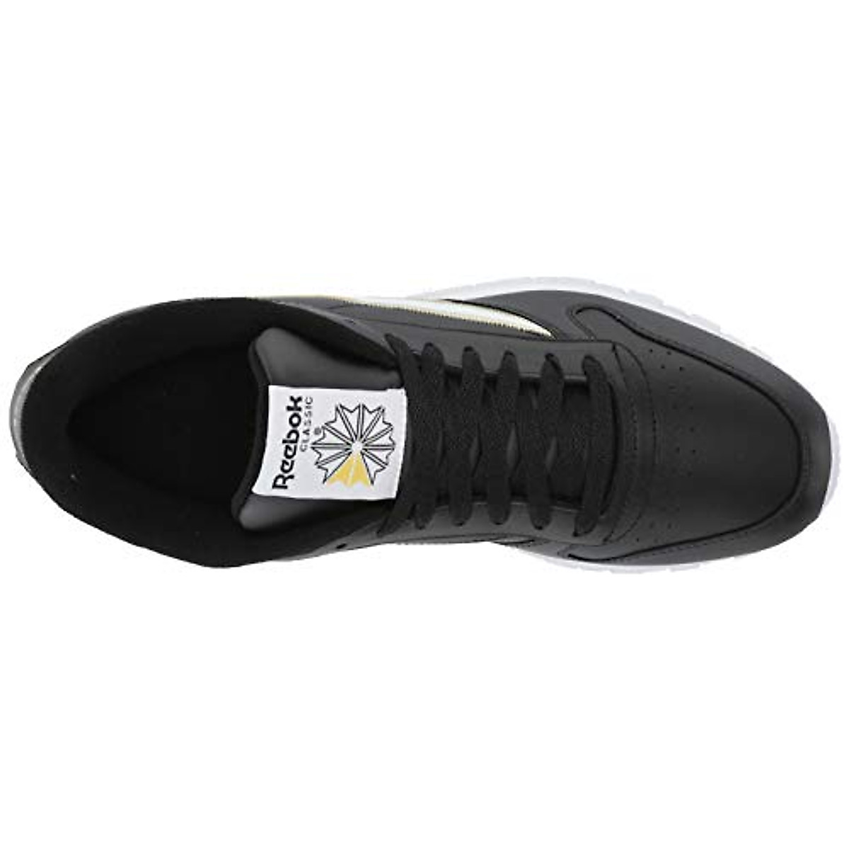 Reebok unisex-adult Classic Leather,Black/White/Gold Met.,11.5 M US