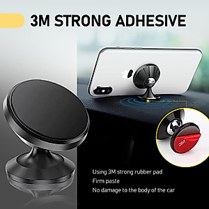 QODOLSI 2 PCS Car Phone Holder, Universal Dashboard Car Mount, Portable Adjustable Cell Phone Mount for Car, Suitable for All Smartphones (Black), QOCTZJ701BL-2PS