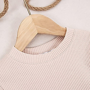 Toddler Baby Girl's Fall Dress Outfit Knit Long Sleeve Fluffy Gold Wire Decoration Tulle Dress Princess Dress (Cream, 4T)