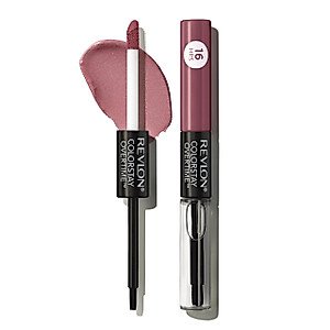 Revlon Liquid Lipstick with Clear Lip Gloss, ColorStay Overtime Lipcolor, Dual Ended with Vitamin E, 370 Everlasting Rum, 0.07 Fl Oz