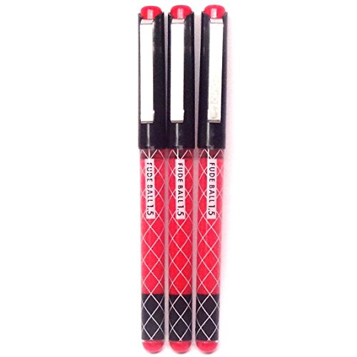OHTO Fude Ballpoint Pen Extra Bold, 1.5mm, Red ink, 3 pens per Pack (Japan import) [Komainu-Dou Original Package]
