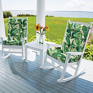 DYTXIII Set of 2 Outdoor High Back Chair Cushions 44"x 22",Water Repellent Rocking Chair Cushions Replacement, Seat/Back Chair Cushions for Patio,Porch,Balcony and Indoor - Swaying Palms