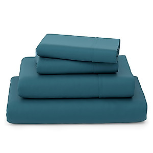 Cosy House Collection Luxury Bamboo Sheets - Blend of Rayon Derived from Bamboo - Cooling & Breathable, Silky Soft, 16-Inch Deep Pockets - 4-Piece Bedding Set - Full, Dark Teal