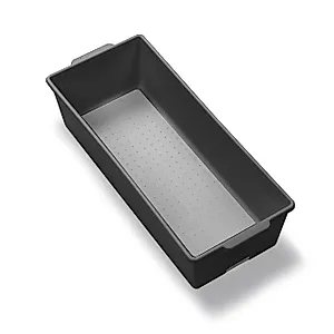 madesmart Plastic Multipurpose Storage Organizer Deep Bin with Handles, Portable Under Sink and Cabinet Storage Bin, Large, Granite