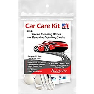 SWAB-ITS® 12-Piece Car Care Kit with Screen Wipes & Reusable Detailing Swabs: 87-8210
