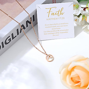 XULAVA Christian Gifts Mustard Seed Necklace for Women,Move Mountains Shell Necklaces Christian Faith Jewelry for Women… (rose gold)