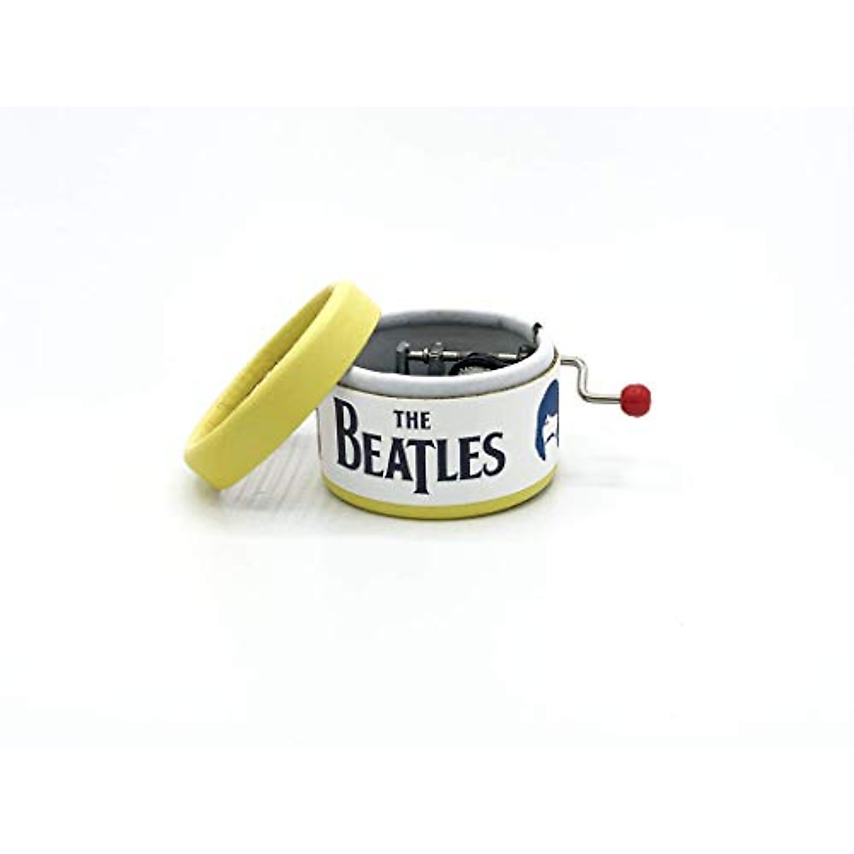 Esdemusica by Rocio hand made yellow music box, Beatles design and song: Yellow submarine. 1,9 inch x 1,5 inch high