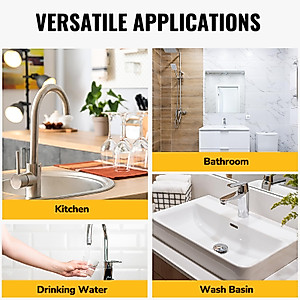 JUWO 24 inch Faucet Supply Line, Braided 3/8" Female Compression Thread × M10 Male Connector Water Line, Stainless Kitchen Sink Hose, Bathroom Faucet hose, Red & Blue (1 Pair)