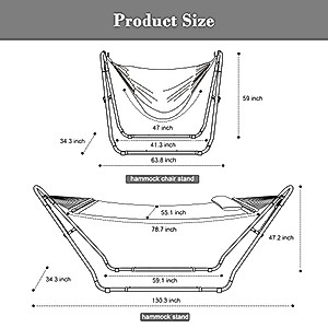 SUNCREAT 2-in-1 Convertible Hammock and Stand, Stand Alone Hammock for Backyard, Patio, Garden, Patent Pending, Navy Blue