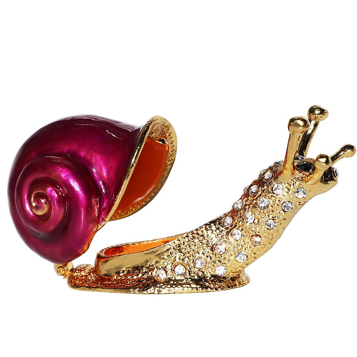 Waltz&F Purple shell snail Trinket Box Hinged Hand-painted Figurine Collectible Ring Holder