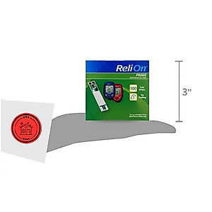 ReliOn Prime Blood Glucose Test Strips | Blood Glucose Test Strips | Test Strips for Diabetes | Blood Sugar Test Strips | Diabetic Test Strips | Reli On Prime Test Strips 100 Count + STS Sticker.