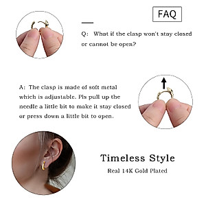 Dreamfox 8 Pairs Huggie Hoop Earrings Small Hypoallergenic 14K Gold Plated Huggie Earrings For Women Simple Huggie Hoops Christmas Gift For Women (Gold-2)