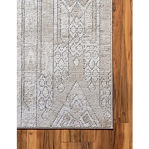 Rugs.com Oregon Collection Rug – 4 Ft Square Ivory Low-Pile Rug Perfect for Living Rooms, Kitchens, Entryways