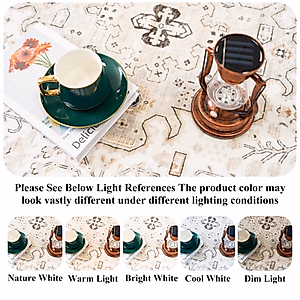 HILORUUG Washable Area Rug 9x12 - Bedroom Living Room Large Indoor Rugs Soft Oriental Vintage Rugs Non-slip Backing Stain Resistant for Farmhouse Kitchen (9x12 Ivory/Multi)