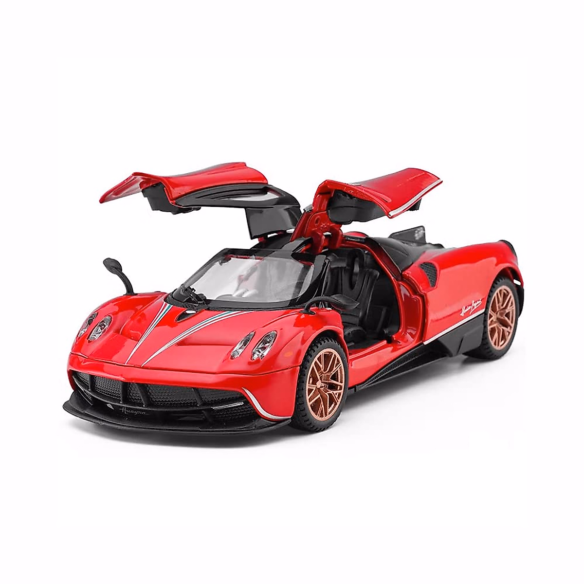 iPariser Alloy Collectible Red Pagani Huayra Dinastia Toy Vehicle Pull Back Die-Cast Car Model with Lights and Sounds