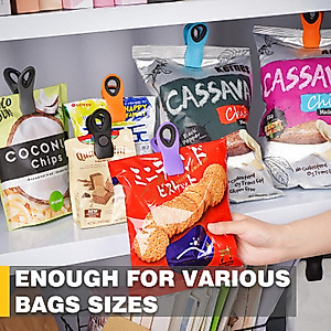 WUDIME 10 Pack Magnetic Chip Clips, Bag Clips, Chip Clips Bag Clips Food Clips, Clips for Food Packages, Chip Clips Magnetic, Plastic Black Snack Clips with Magnet for Refrigerator