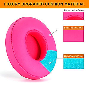 Solo3 Solo2 Earpads Replacement Ear Cushion Ear Pads for Solo 3.0 Wireless, Solo 2.0 Wireless On-Ear Headphone,3M Stronger Adhesive, Softer Leather, Noise Isolation Foam (Pink)