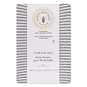 Burt's Bees Baby - Fitted Crib Sheet, Girls Boys & Unisex 100% Organic Cotton Crib Sheet for Standard Crib & Toddler Mattresses